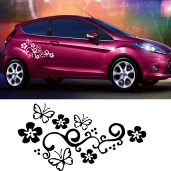 Wall Decor | Flower Vine Butterfly Lace Car Decal | Poshmark